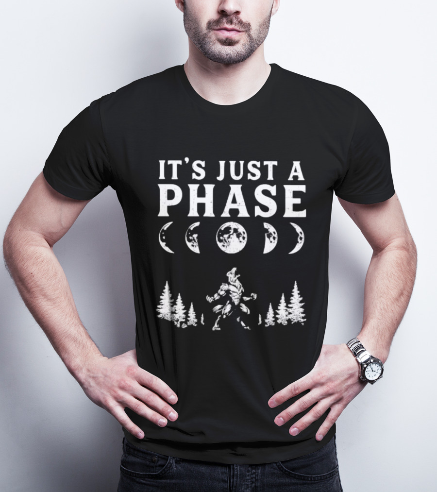 It's Just A Phase Moon Wolf Phases T-Shirt