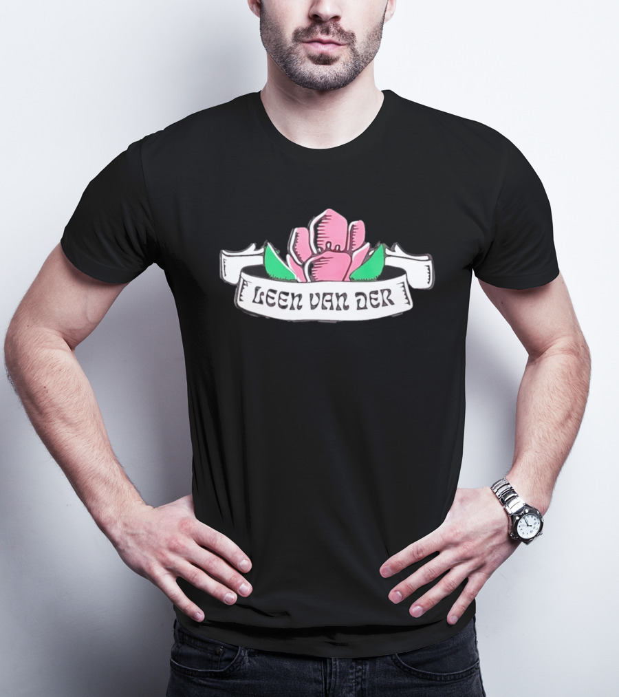 Leen Van Der Pink Flower Banner T-Shirt