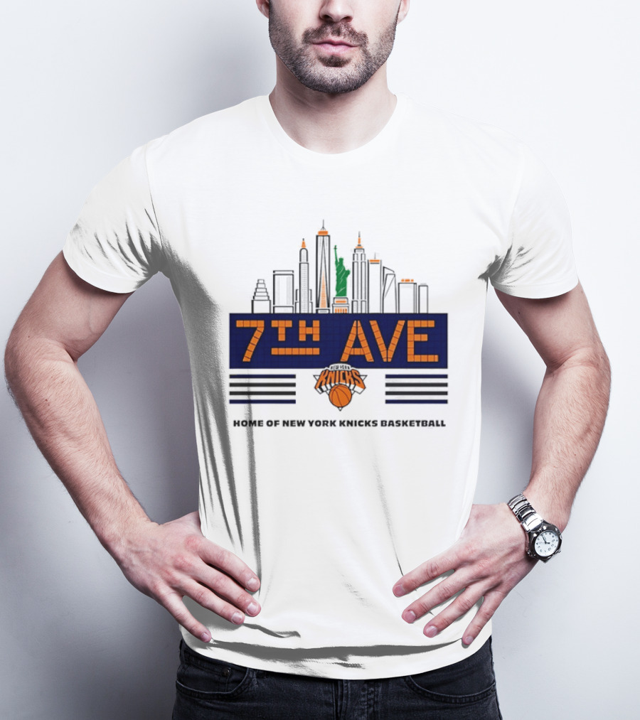 7th Ave New York Knicks Basketball Skyline T-Shirt