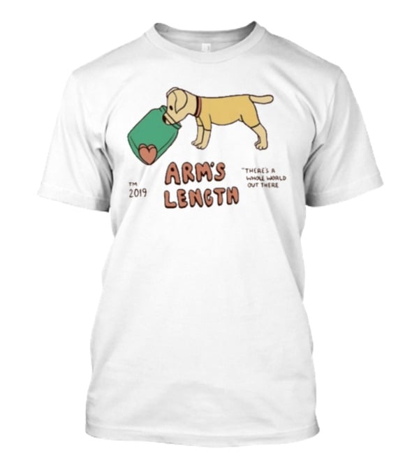 Arm's Length 2019 Dog With Jar There's A Whole World Out There T-Shirt