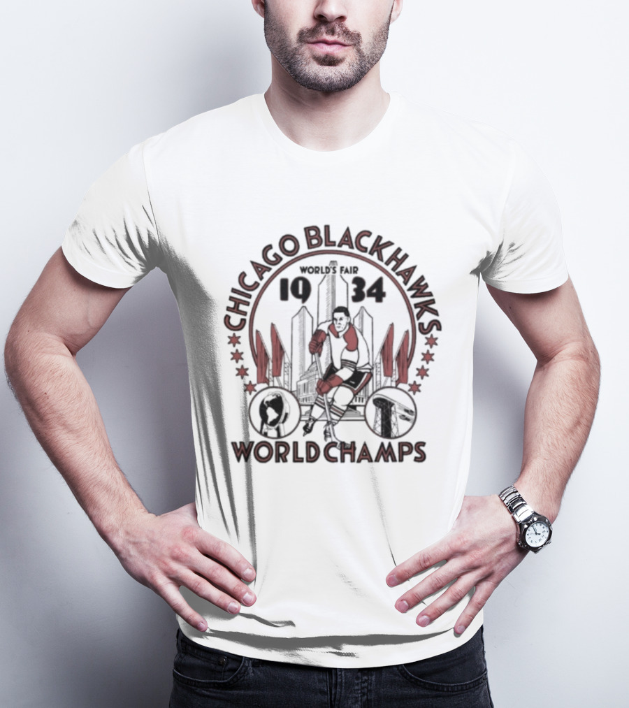 Chicago Blackhawks 1934 World Champs World's Fair Homage T-Shirt