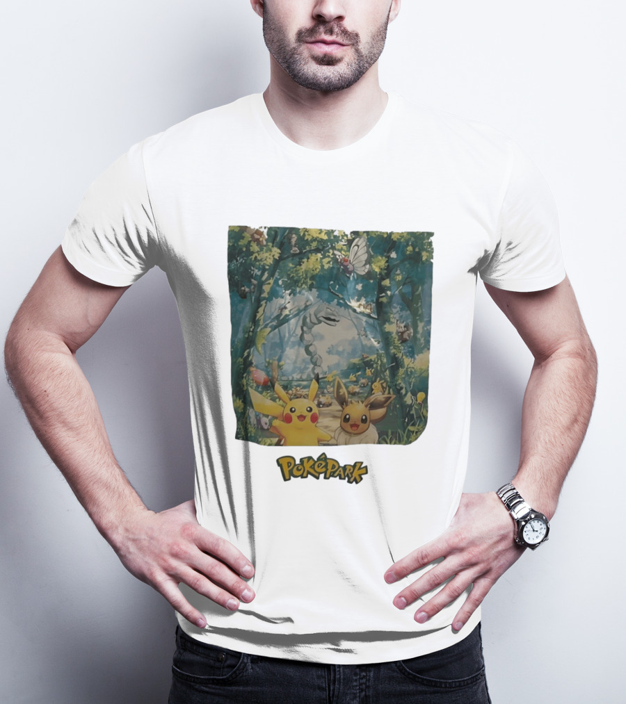 Pikachu Eevee PokéPark Kanto Forest Onix Butterfree Scene T-Shirt