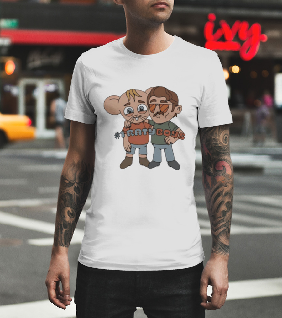 Ratyboys Cartoon Characters With Mouse And Sunglasses Duo T-Shirt