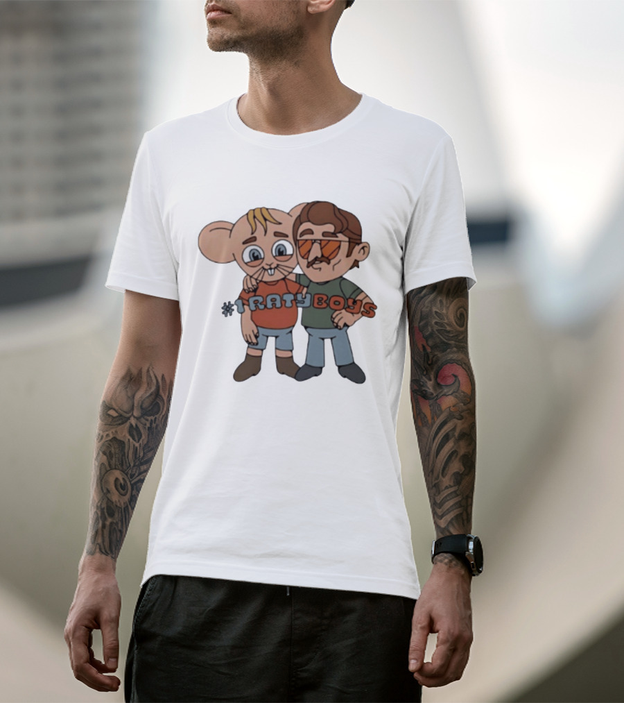 Ratyboys Cartoon Characters With Mouse And Sunglasses Duo T-Shirt