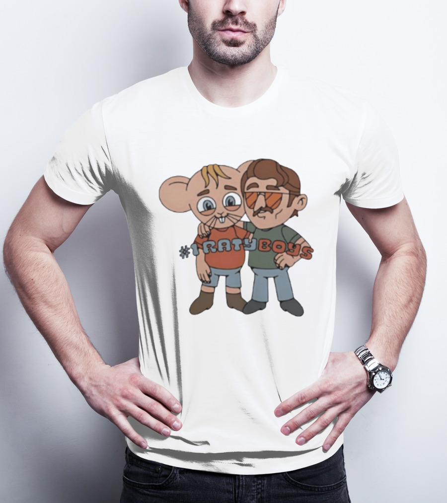 Ratyboys Cartoon Characters With Mouse And Sunglasses Duo T-Shirt
