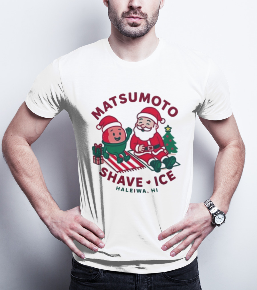 Matsumoto Shave Ice Christmas Haleiwa HI Santa Holiday 2025 T-Shirt