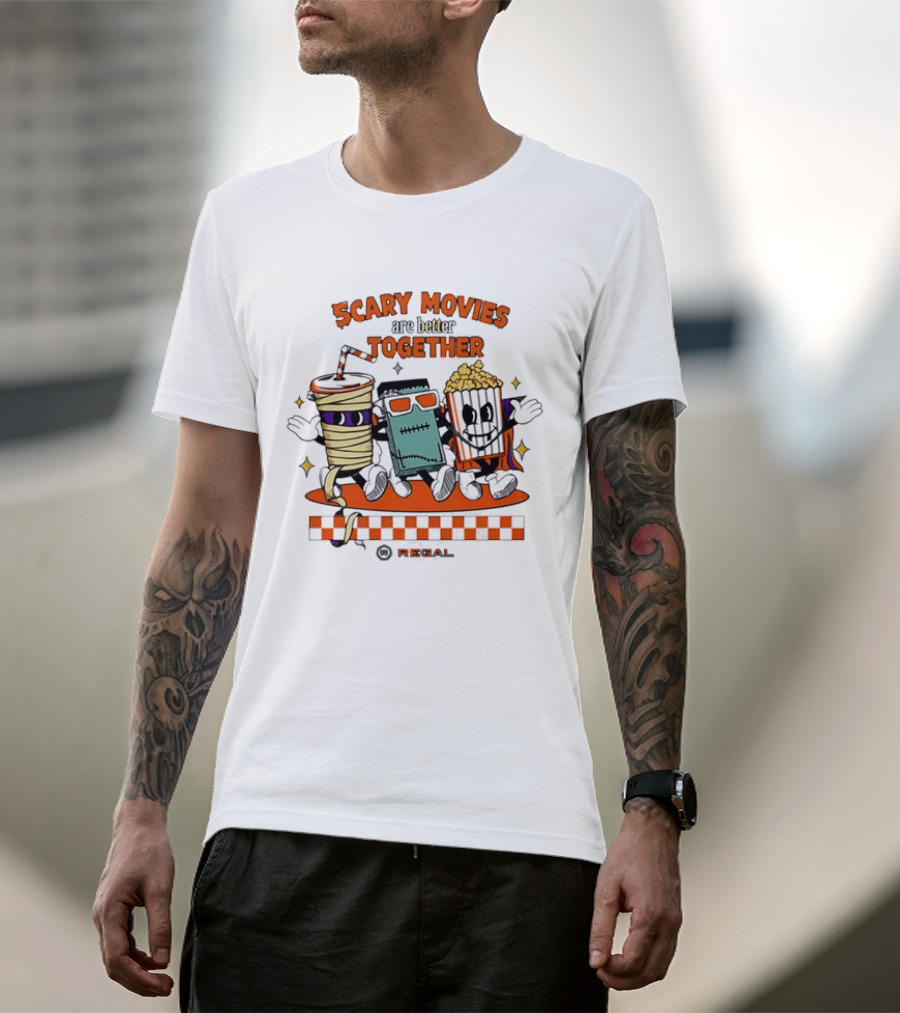 Scary Movies Are Better Together Halloween Snack Monsters Regal T-Shirt
