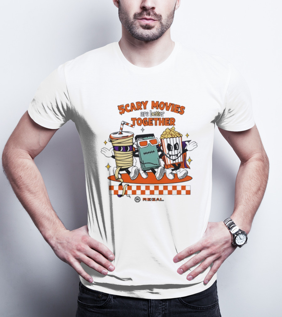 Scary Movies Are Better Together Halloween Snack Monsters Regal T-Shirt
