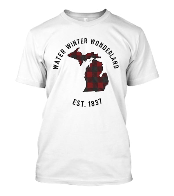 Michigan Water Winter Wonderland Est 1837 Plaid T-Shirt