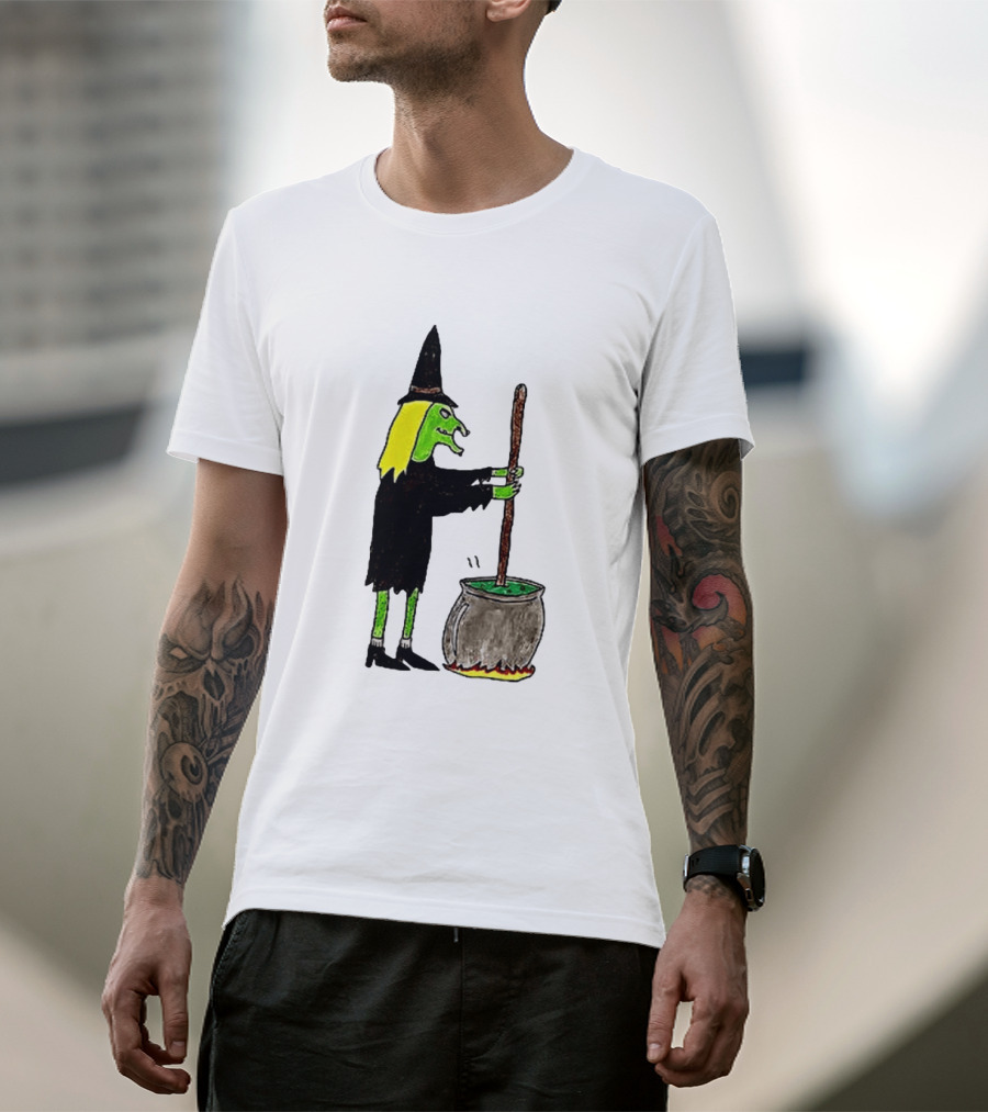 Witch Stirring Cauldron Soup Season Halloween Magic T-Shirt