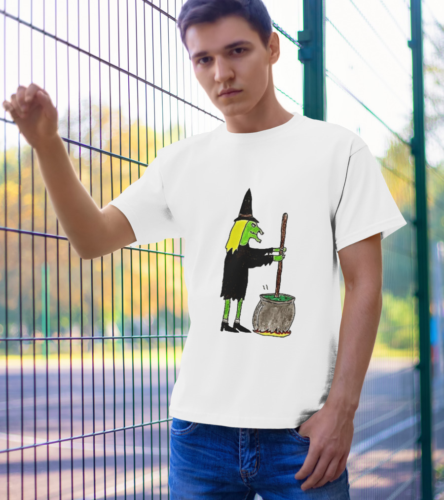 Witch Stirring Cauldron Soup Season Halloween Magic T-Shirt