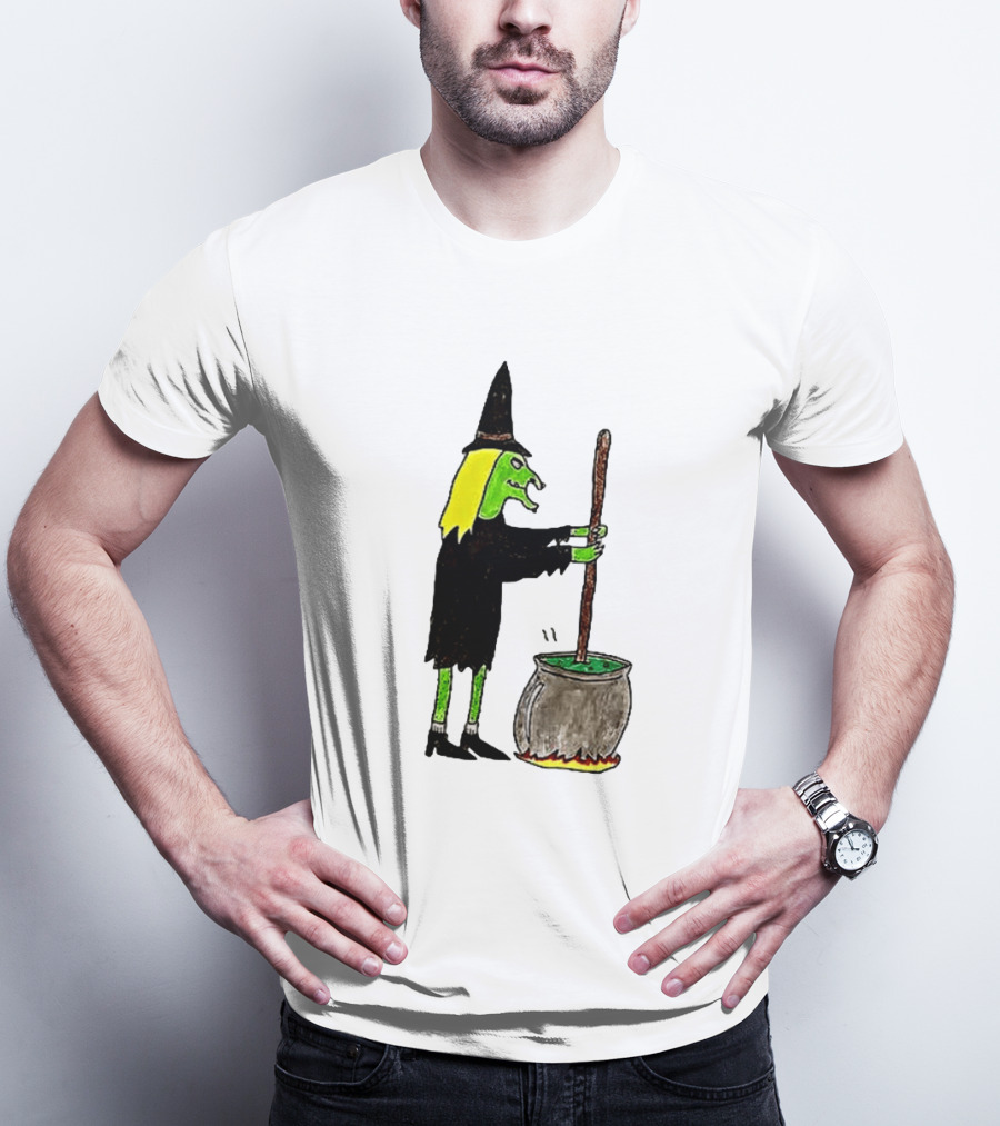 Witch Stirring Cauldron Soup Season Halloween Magic T-Shirt