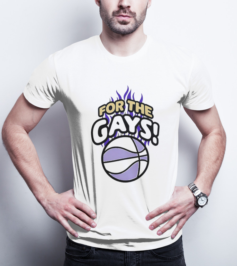 For The Gays Basketball Pride Equality With Flaming Basketball T-Shirt