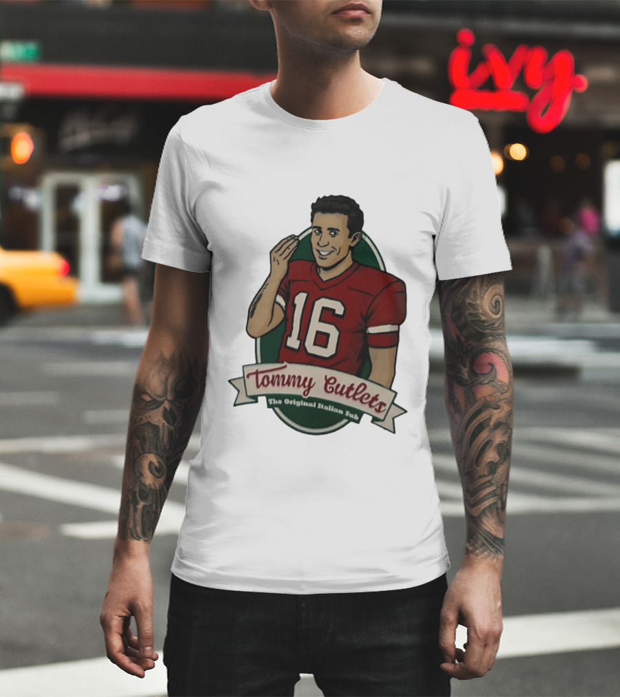 Tommy DeVito 16 Football Jersey Tommy Cutlets The Original Italian Sub T-Shirt