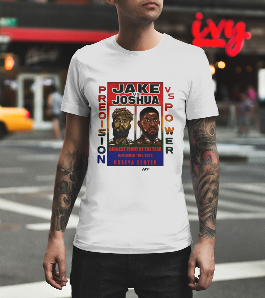 Jake Paul Vs Anthony Joshua Precision Vs Power Biggest Fight Of The Year December 19th 2025 Kaseya Center T-Shirt