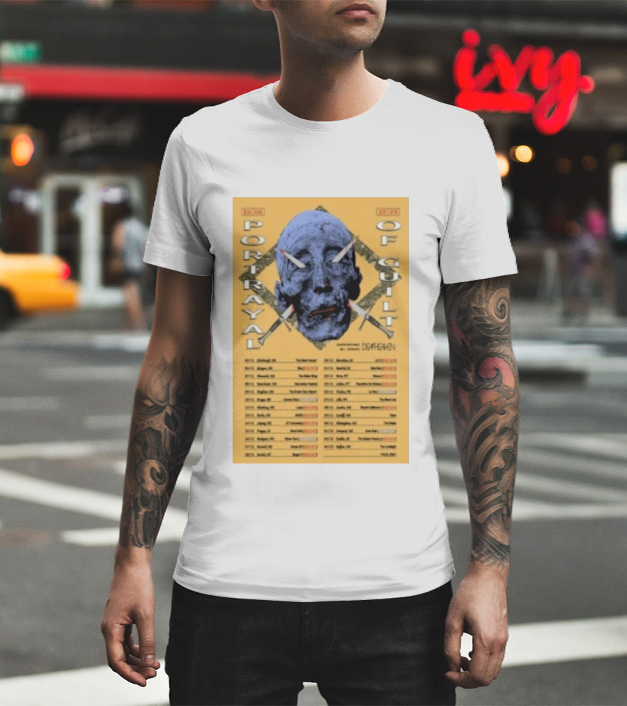 Portrayal Of Guilt Europe Tour 2025 Featuring Deafheaven Dates And Locations T-Shirt