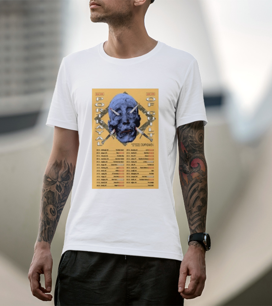Portrayal Of Guilt Europe Tour 2025 Featuring Deafheaven Dates And Locations T-Shirt