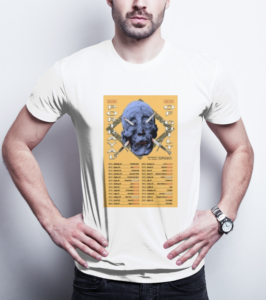 Portrayal Of Guilt Europe Tour 2025 Featuring Deafheaven Dates And Locations T-Shirt