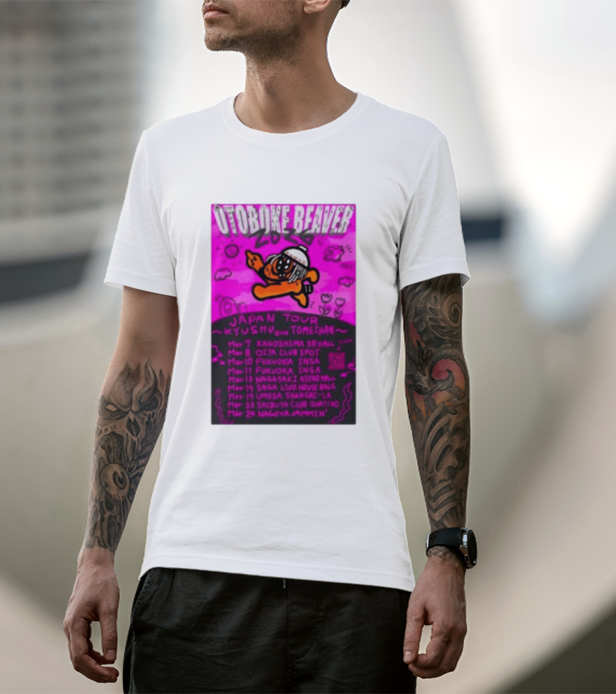 Otoboke Beaver Japan Tour 2026 Kyushu Tomiehan Kagoshima Oita Fukuoka Nagasaki Saga Umeda Shibuya Nagoya T-Shirt