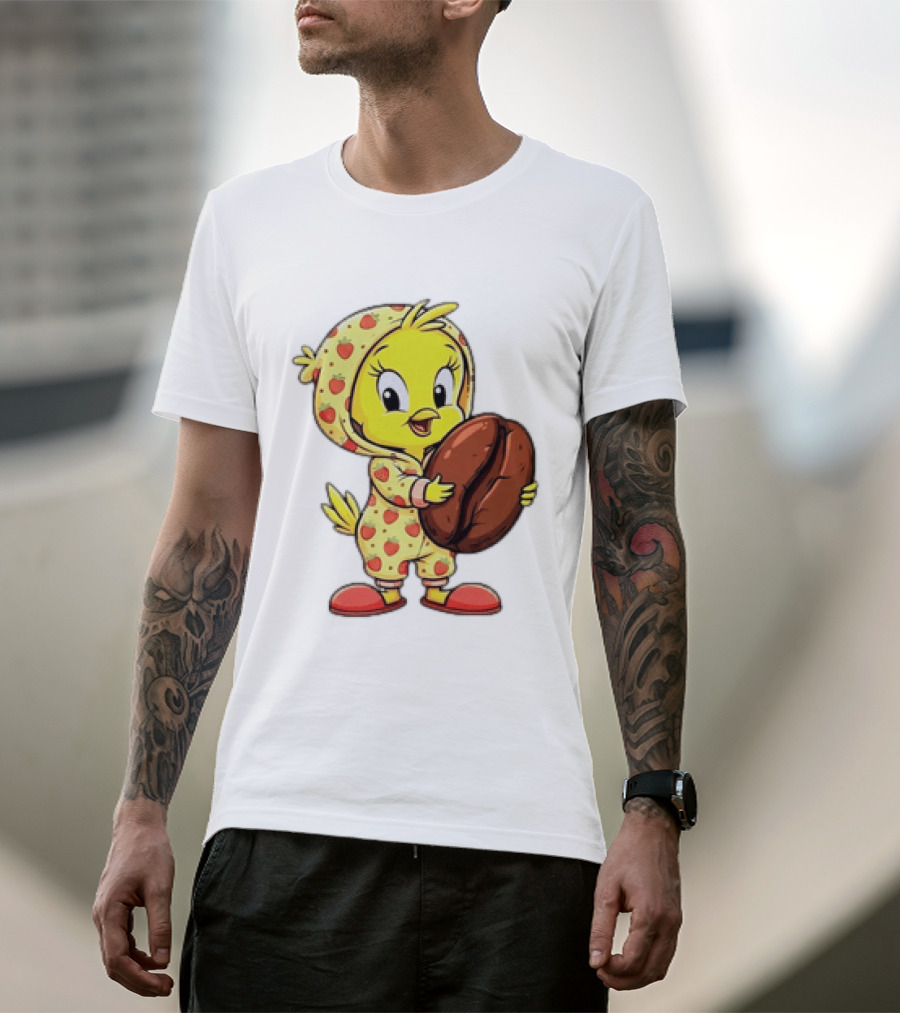 Tweety Coffee I Haven't Lost My Mind Half Of It Just Wandered Off Pajamas With Strawberry Onesie And Coffee Bean T-Shirt