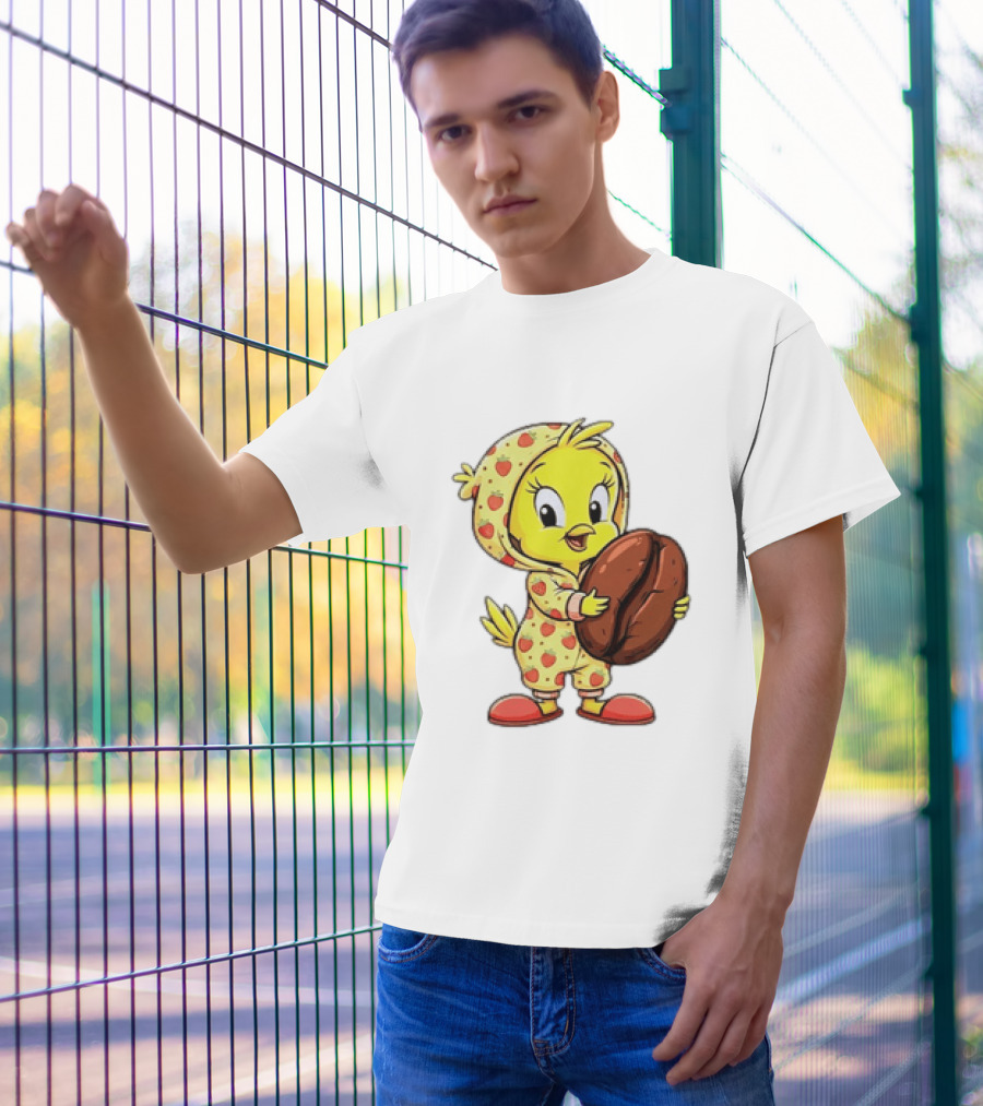 Tweety Coffee I Haven't Lost My Mind Half Of It Just Wandered Off Pajamas With Strawberry Onesie And Coffee Bean T-Shirt