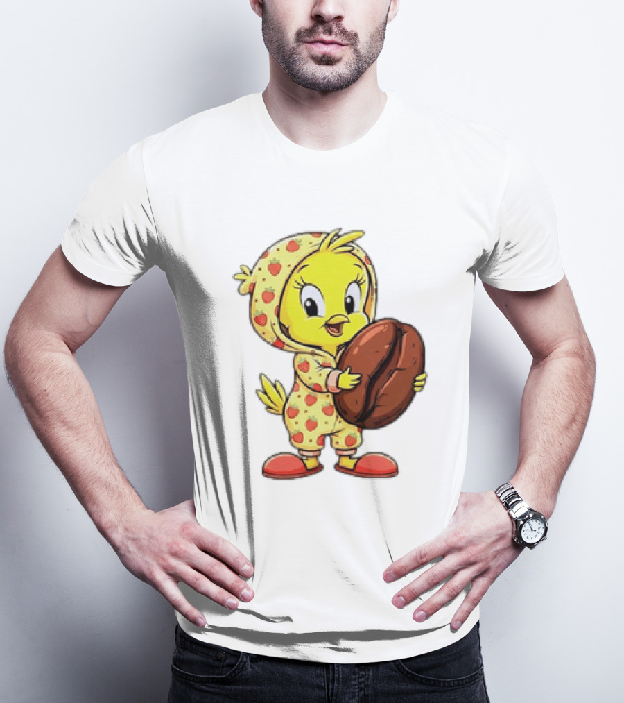 Tweety Coffee I Haven't Lost My Mind Half Of It Just Wandered Off Pajamas With Strawberry Onesie And Coffee Bean T-Shirt