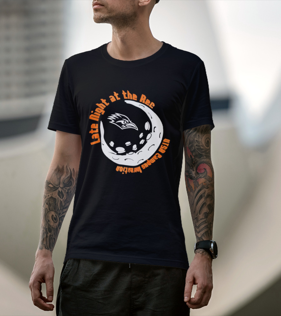 Late Night At The Rec UTSA Roadrunners Campus Recreation Moon T-Shirt
