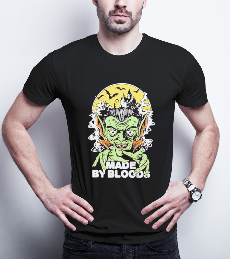 Vampire Halloween Made By Bloods Horror Bats And Haunted Castle T-Shirt