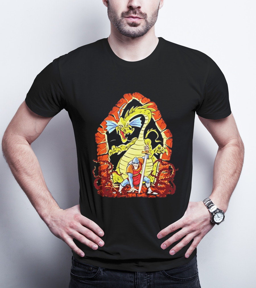 Dirk The Daring Dragon Lair Knights Sword Battle Fantasy Quest Video Game Adventure T-Shirt