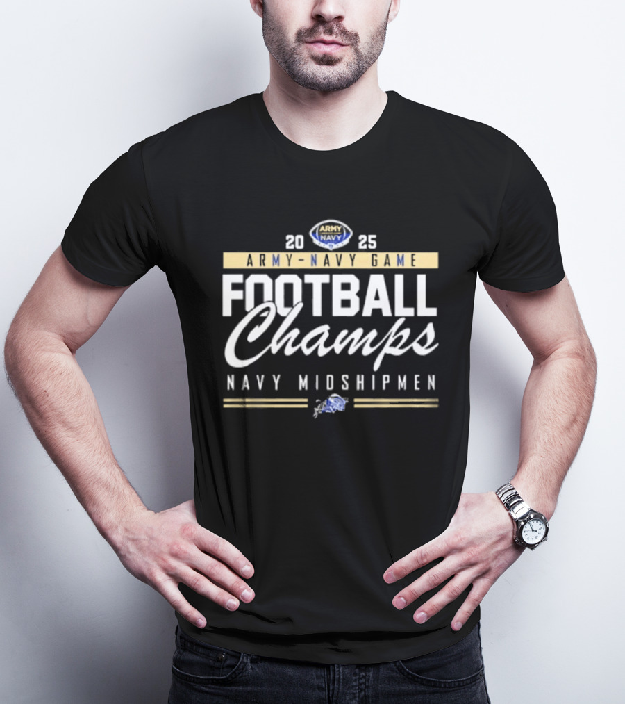 2025 Army Navy Game Football Champs Navy Midshipmen T-Shirt
