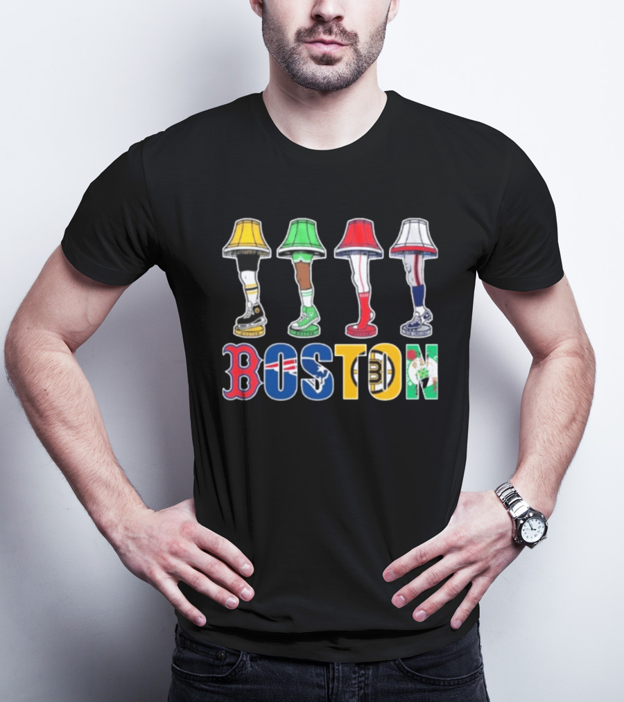 Original Boston Sports Teams Legs Lamp Parody 2025 Fenway Celtics Patriots Bruins Red Sox T-Shirt