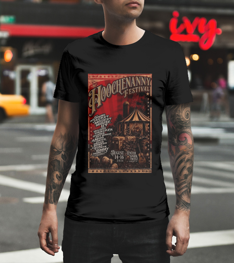 Hoochennany Festival Fairport My Morning Jacket Modest Mouse August 14 16 2026 Center Park West Lineup T-Shirt