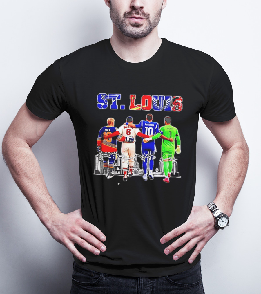 St Louis Hull Musial McCarron Berube Sports Team Players United Iconic City Skyline T-Shirt
