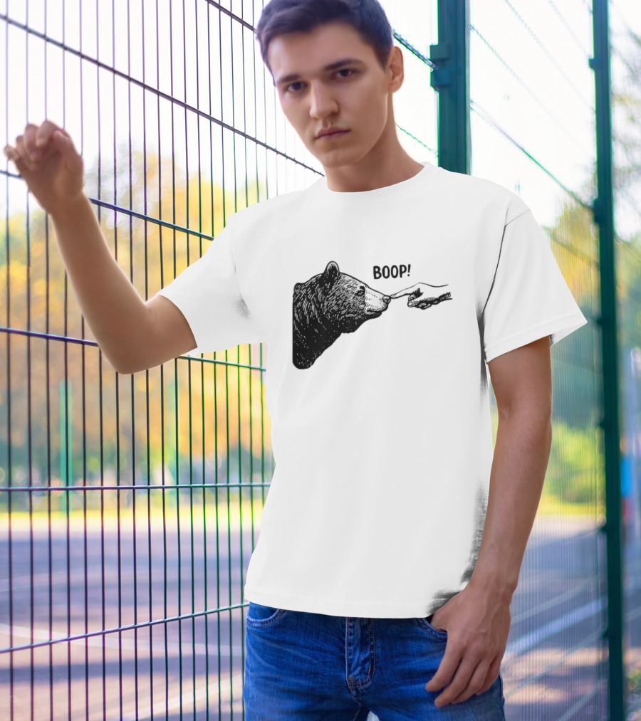 Bear Boop Finger Touching Nose T-Shirt