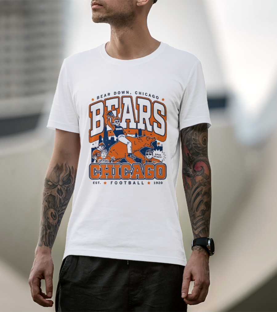 Bear Down Chicago Bears Football Est 1920 Skyline T-Shirt