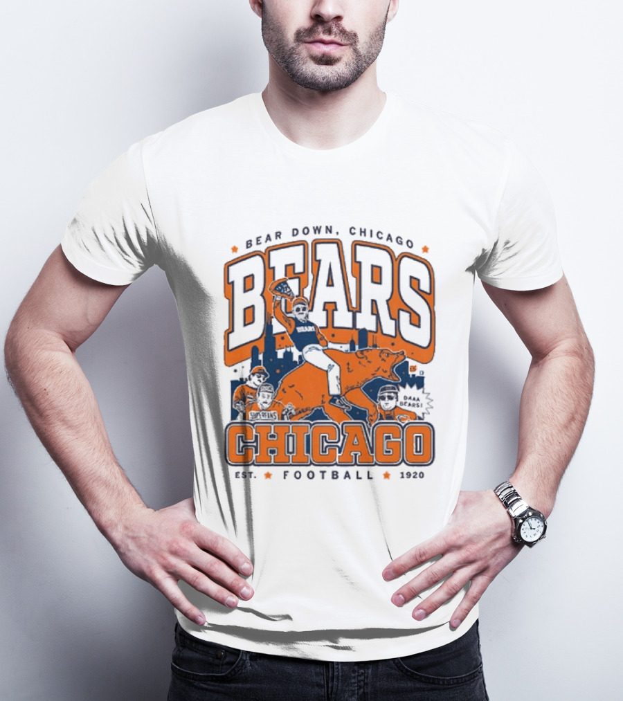 Bear Down Chicago Bears Football Est 1920 Skyline T-Shirt