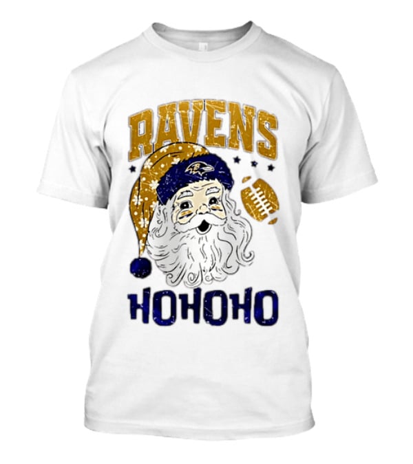 Baltimore Ravens Santa Claus Ho Ho Ho Merry Christmas T-Shirt