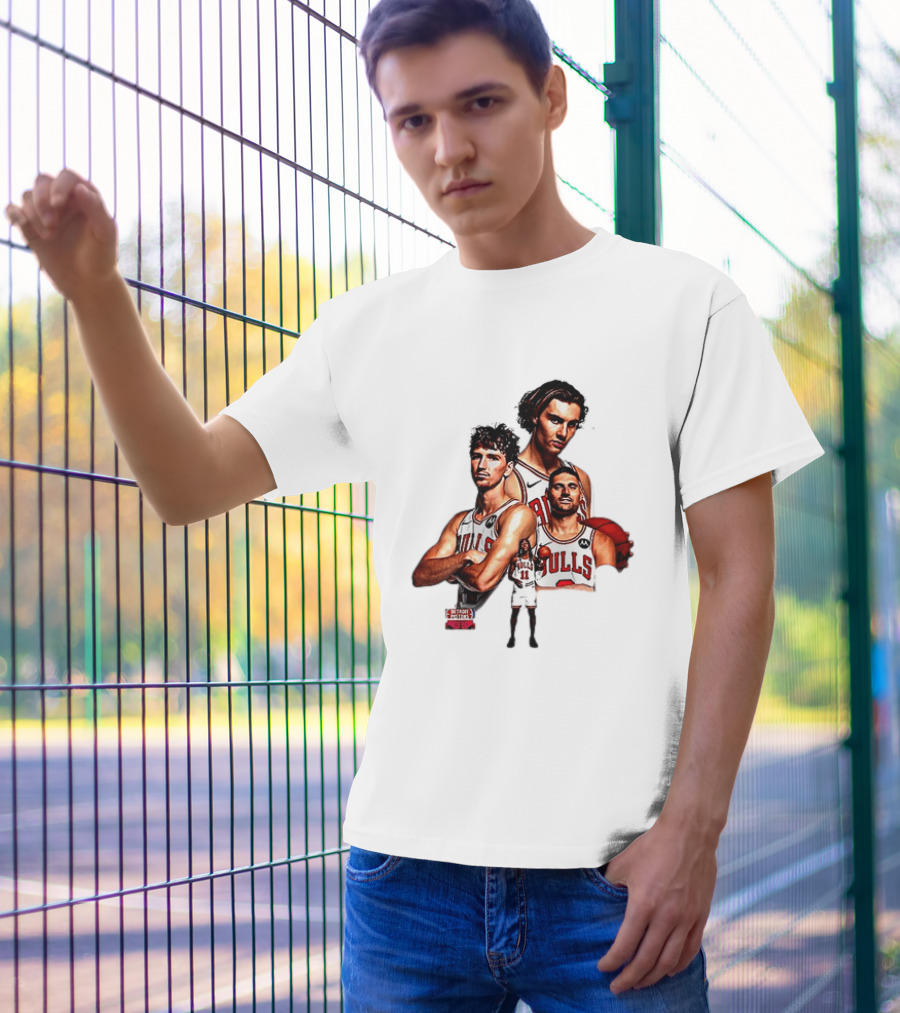 Classic Chicago Bulls NBA 2025 Season Opener Players Montage T-Shirt