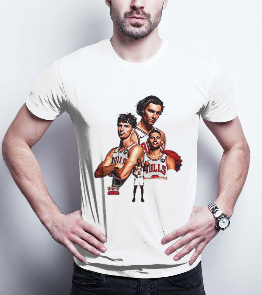Classic Chicago Bulls NBA 2025 Season Opener Players Montage T-Shirt