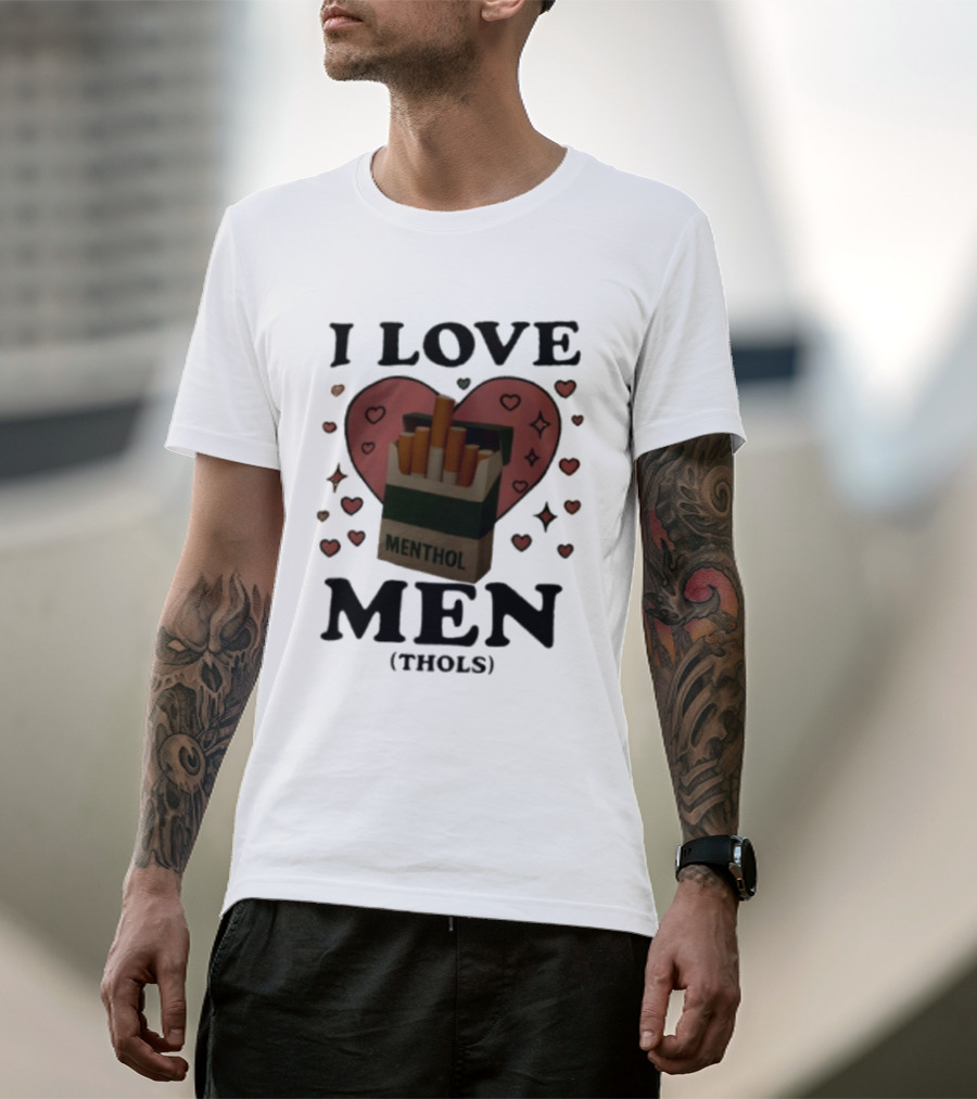 I Love Menthol Cigarettes Heart Cartoon Pack T-Shirt