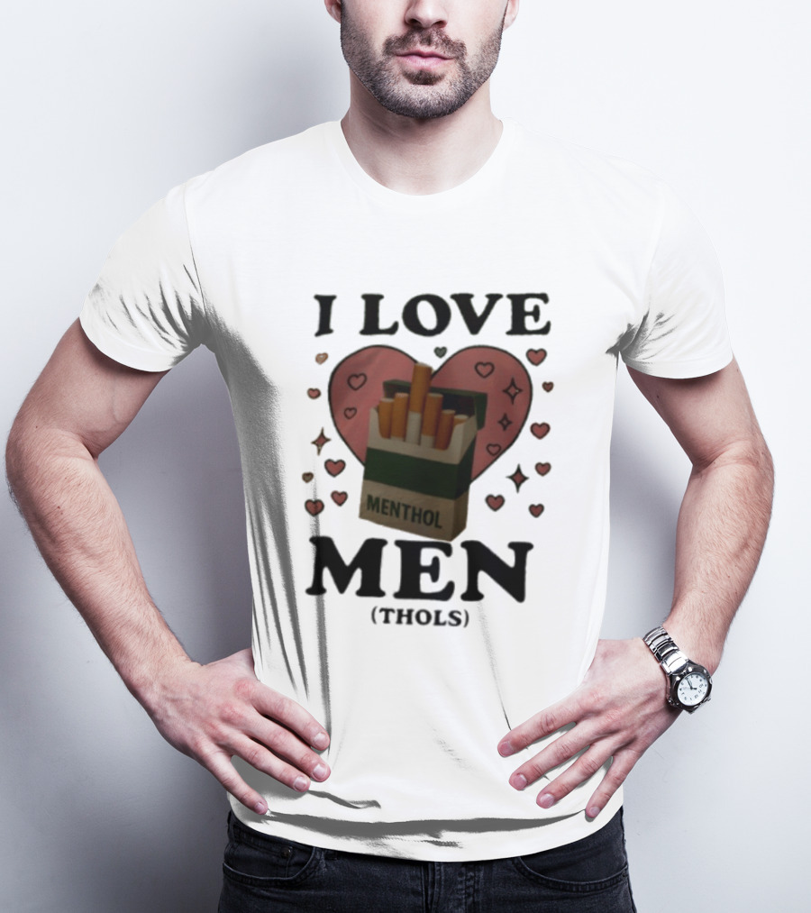 I Love Menthol Cigarettes Heart Cartoon Pack T-Shirt