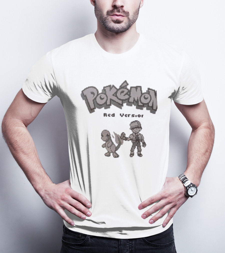 Pokémon Red Version Charmander And Red Trainer Classic Game T-Shirt