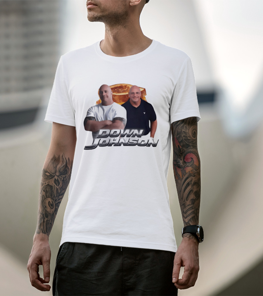 Dwayne Johnson Down Johnson Sandwich Image With Two Bald Men T-Shirt