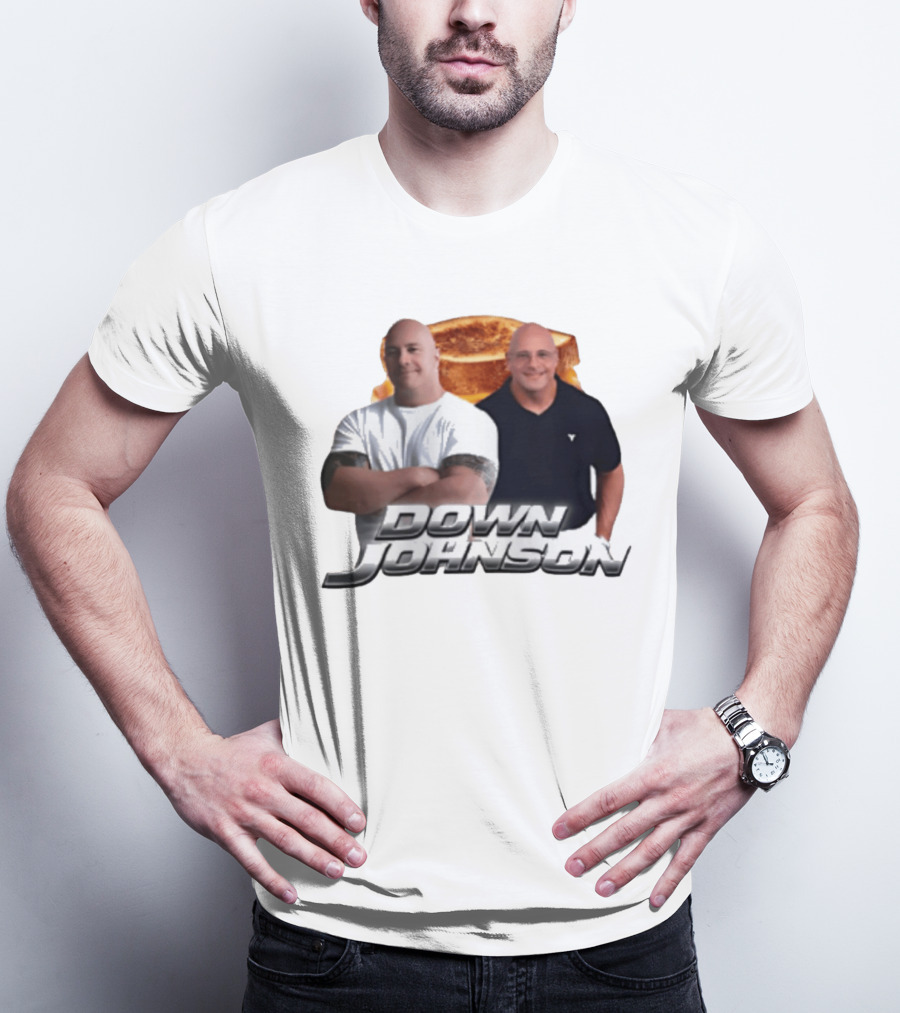 Dwayne Johnson Down Johnson Sandwich Image With Two Bald Men T-Shirt