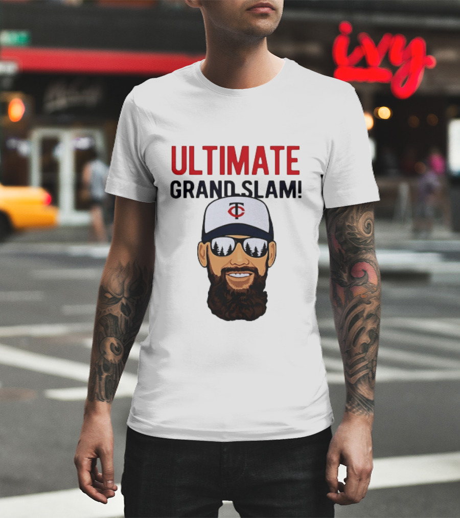 Minnesota Twins Ultimate Grand Slam MLB Bearded Player With Sunglasses T-Shirt