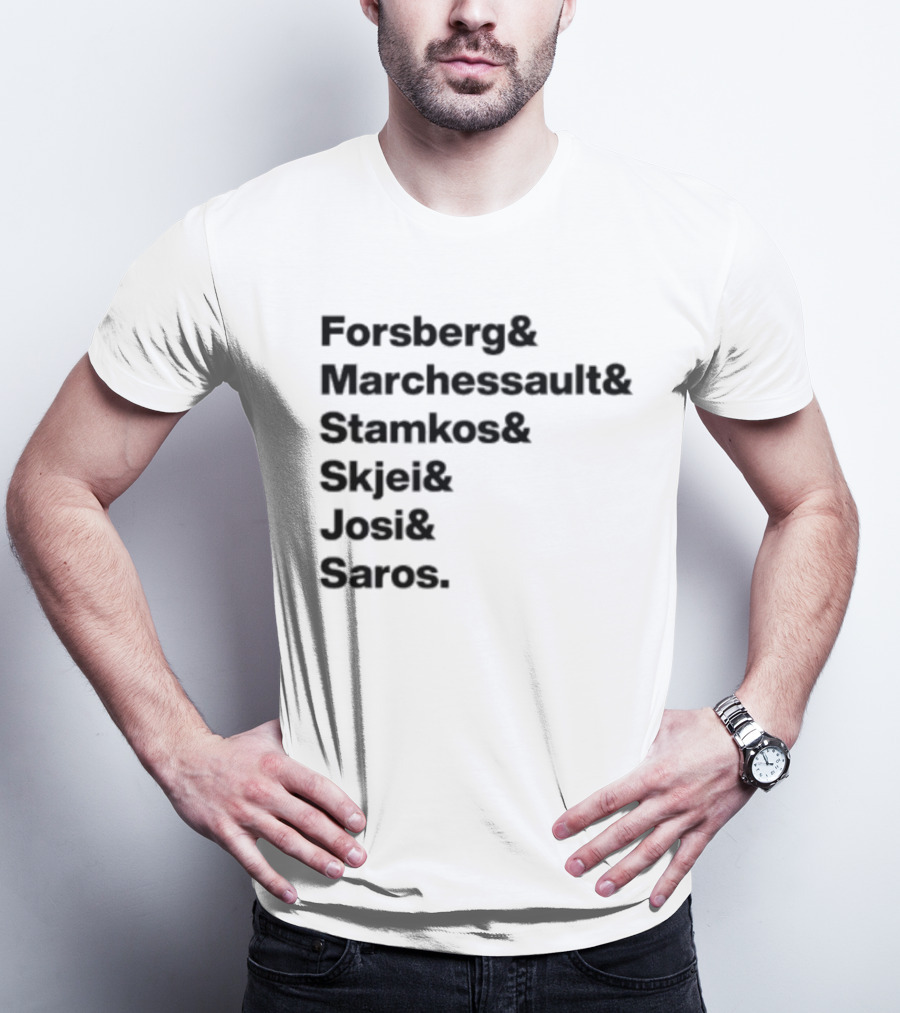 Forsberg Marchessault Stamkos Skjei Josi Saros Roster Names T-Shirt
