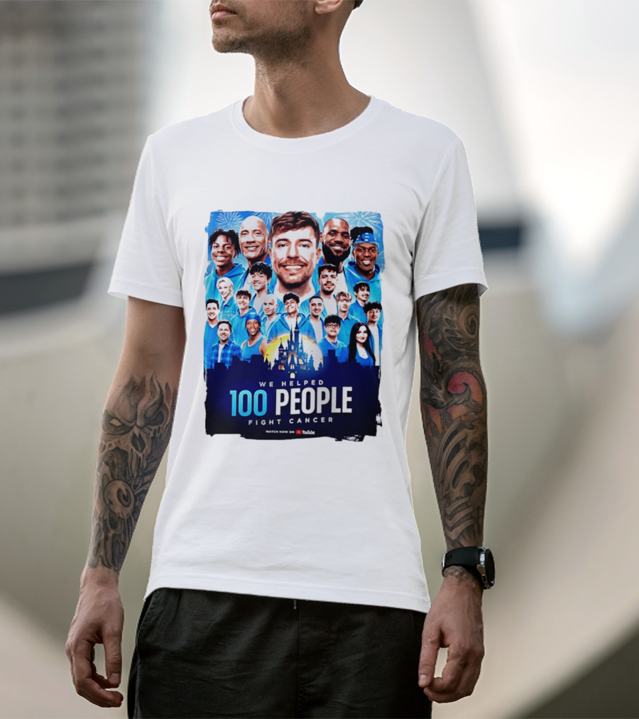 Mrbeast We Helped 100 People Fight Cancer YouTube Video Collaboration T-Shirt