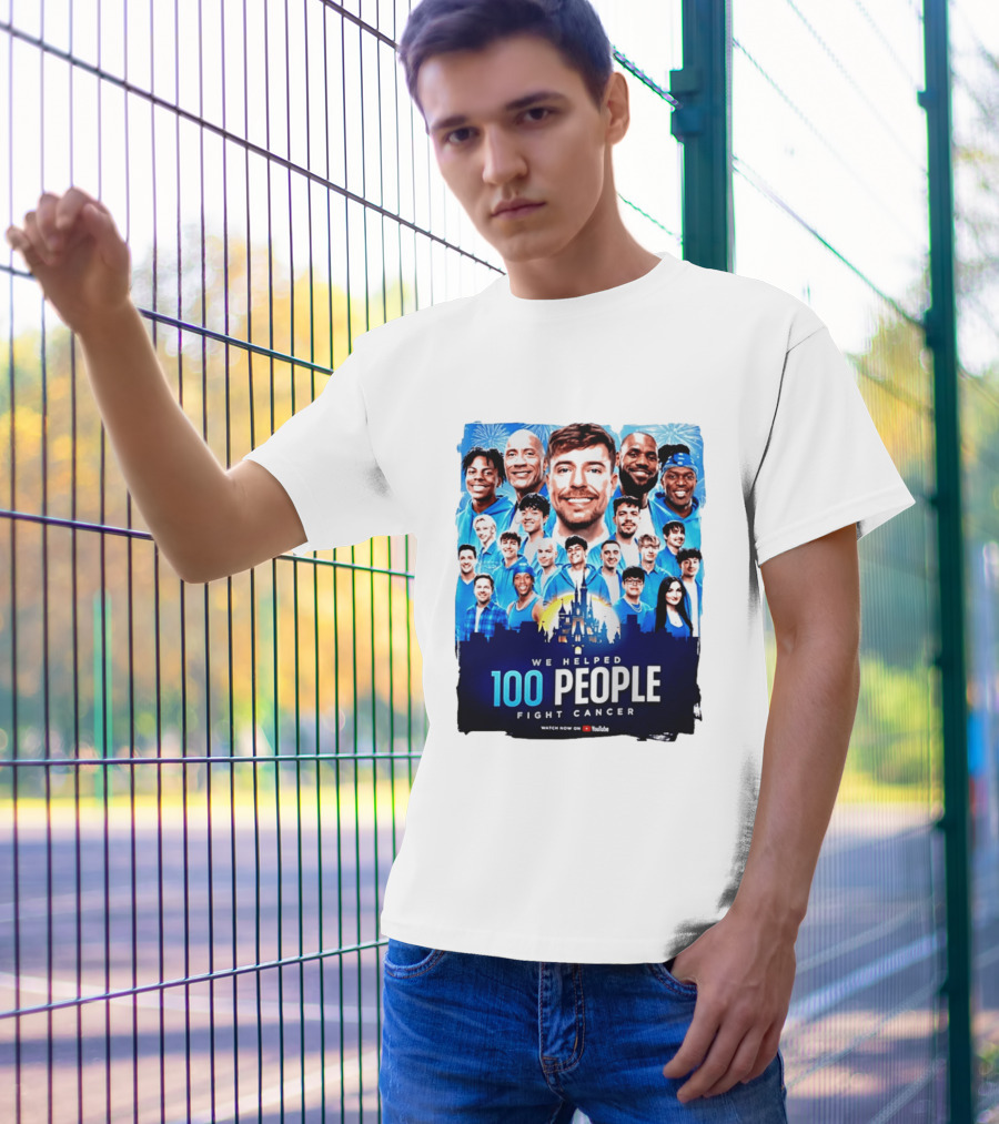 Mrbeast We Helped 100 People Fight Cancer YouTube Video Collaboration T-Shirt