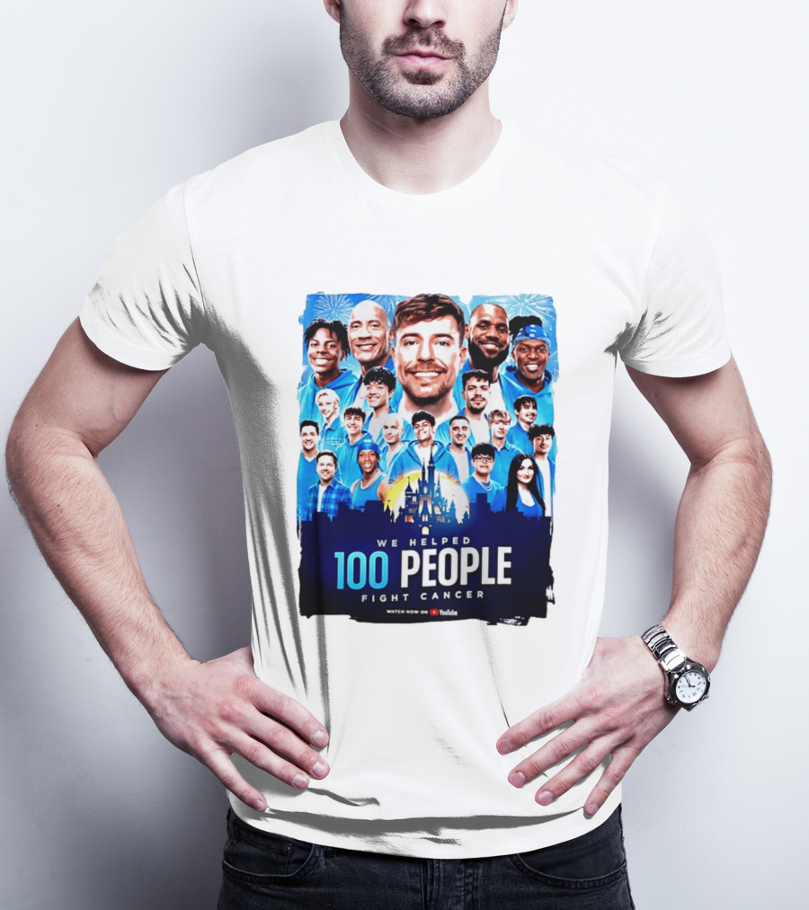 Mrbeast We Helped 100 People Fight Cancer YouTube Video Collaboration T-Shirt