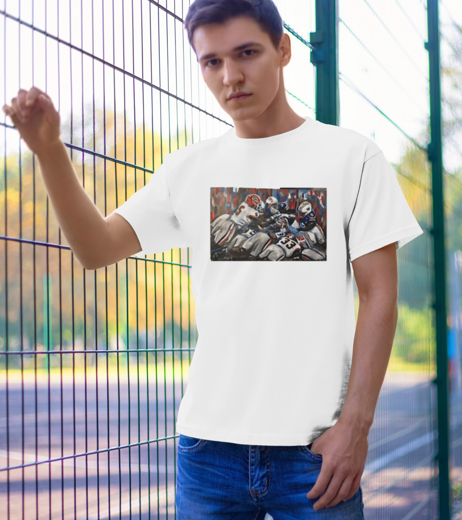 Georgia Bulldogs Auburn Tigers College Football Rivalry Game Day Action T-Shirt